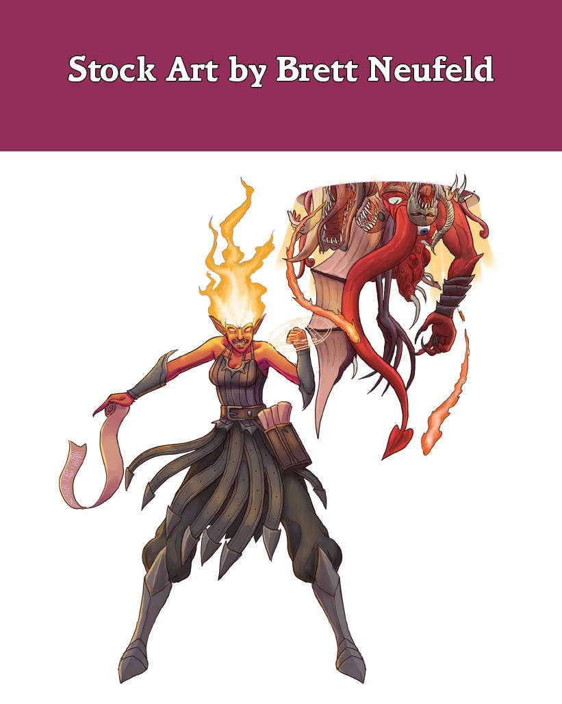 Stock Art: Female Tiefling Demon Summoner - Purple Duck Games | Stock ...