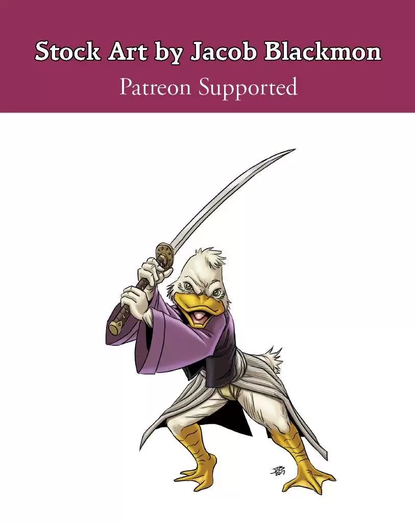 Stock Art: Male Duckfolk Samurai - Purple Duck Games | Stock Art | Stock Art: Jacob Blackmon ...
