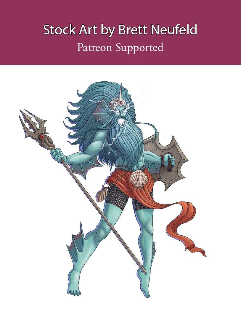 Stock Art: Male Undine Storm Kindler - Purple Duck Games | Stock Art ...