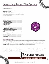 Legendary Races: Cyclops (PFRPG) - Purple Duck Games | Built From PFRPG ...