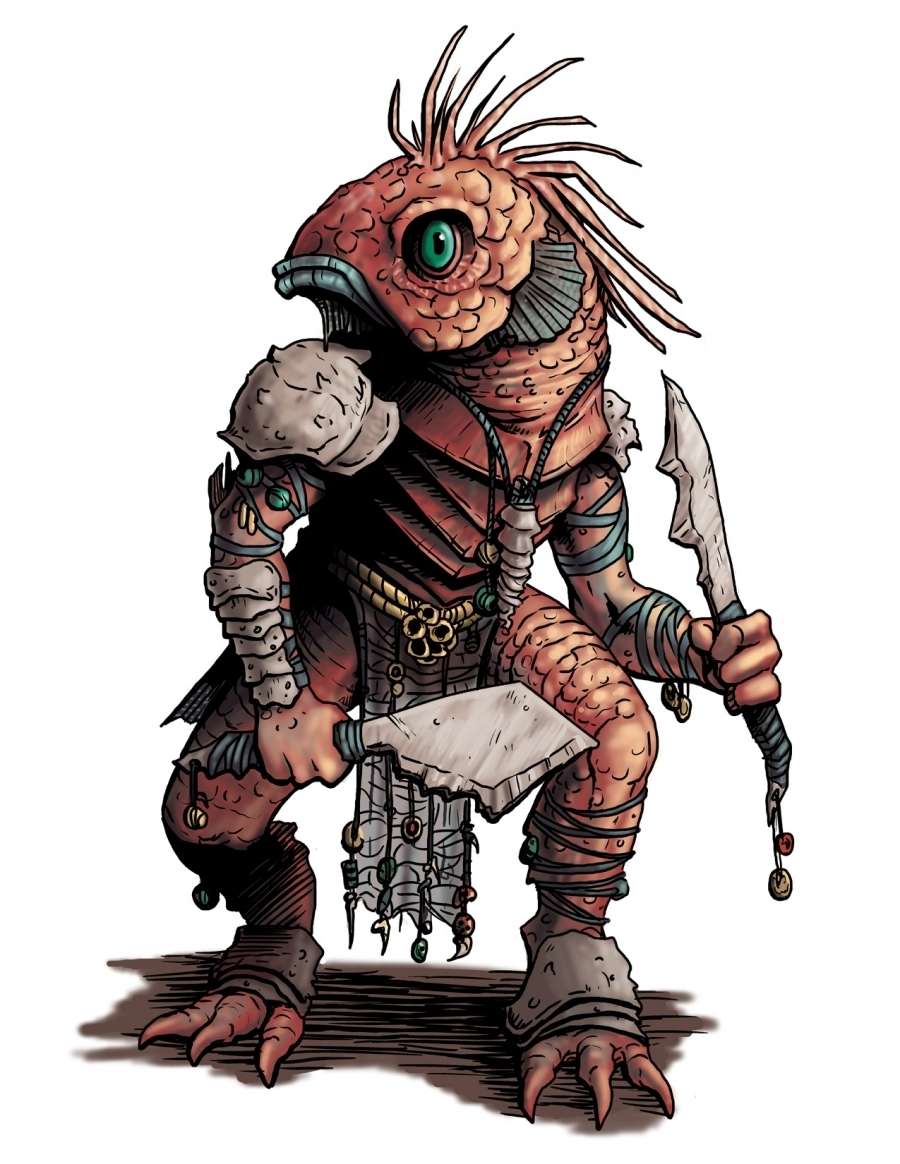 Bestiary II Stock Art: Locathah - Purple Duck Games | Stock Art ...