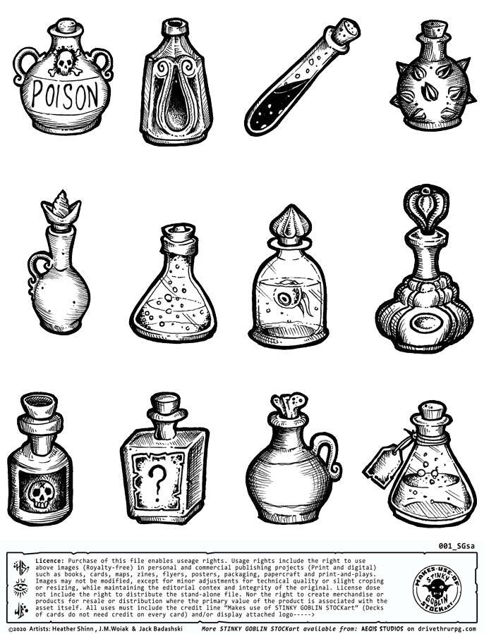 Stinky Goblin Stock Art: Potions - Aegis Studios | Publisher Resources ...