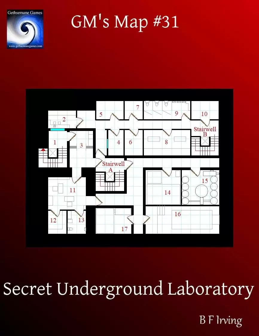 GM's Maps #31: Secret Underground Laboratory - Gethsemane Games | Post ...