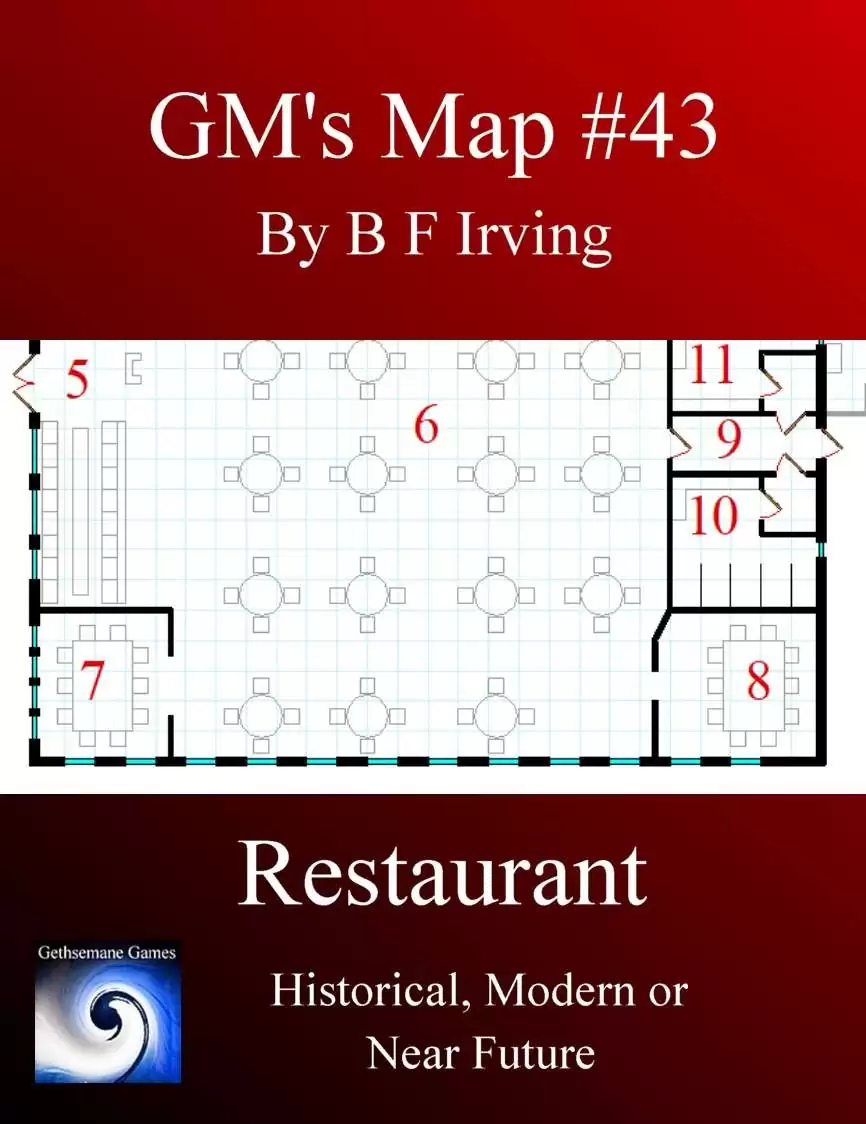 GM's Maps #43: Restaurant - Gethsemane Games | GMs Maps | DriveThruRPG