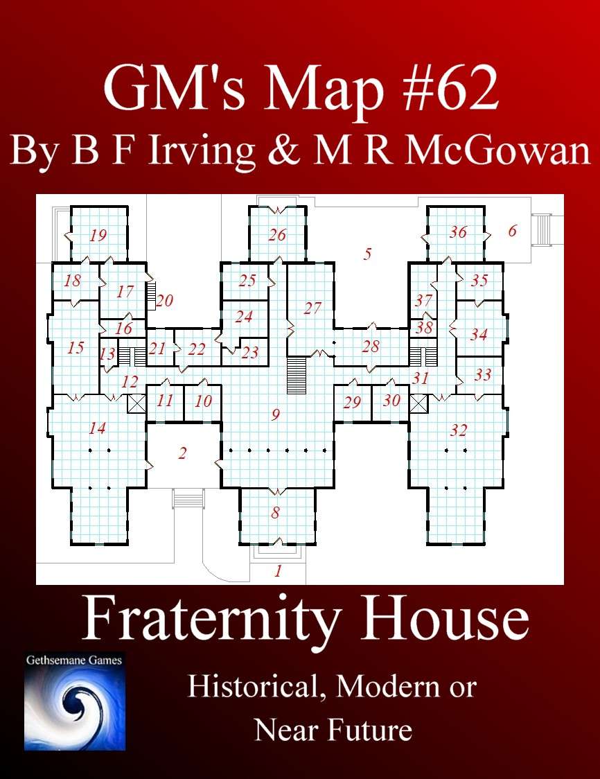 GM's Maps #62: Fraternity House - Gethsemane Games | GMs Maps ...