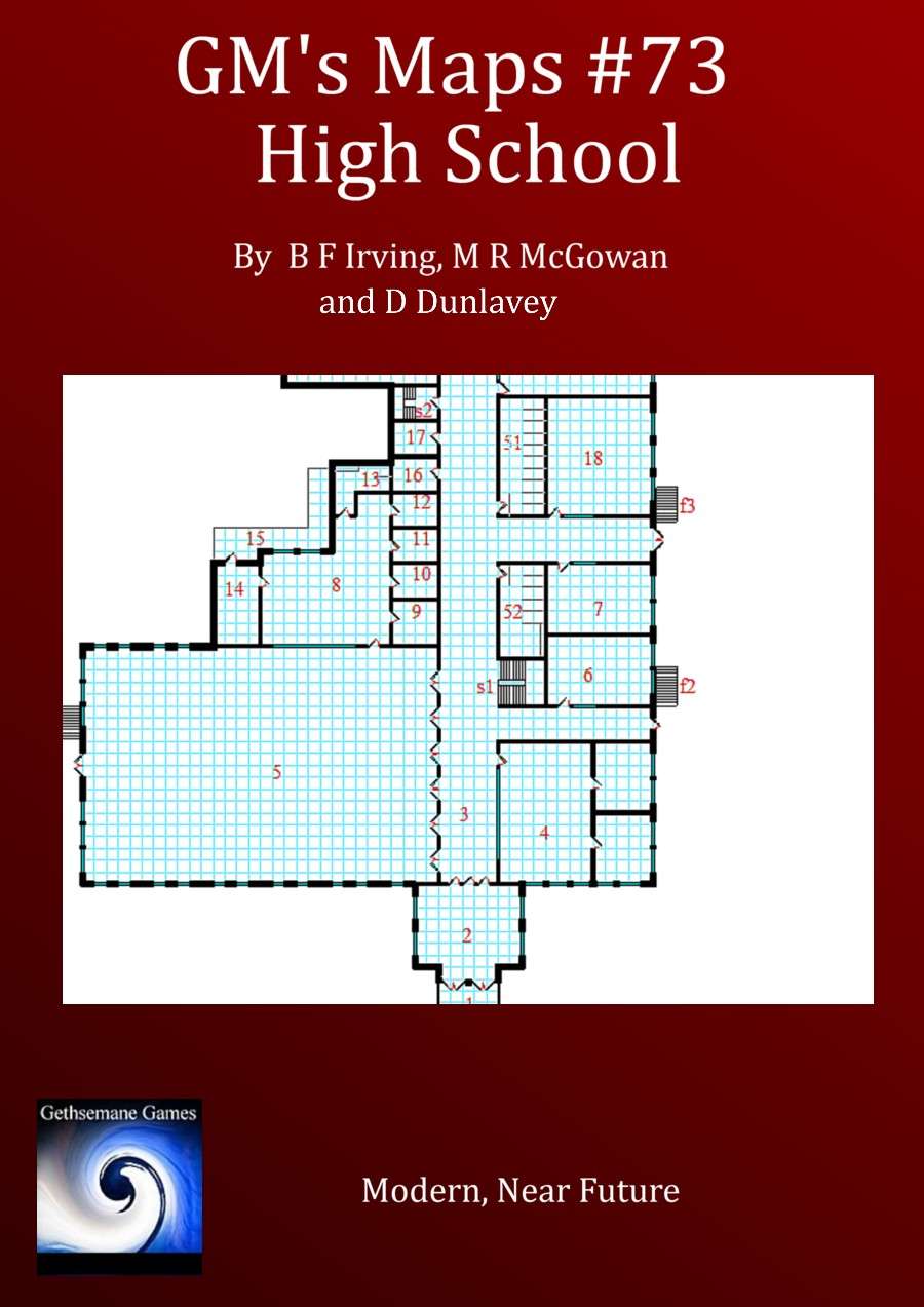 GM's Maps #73: High School - Gethsemane Games | GMs Maps | DriveThruRPG