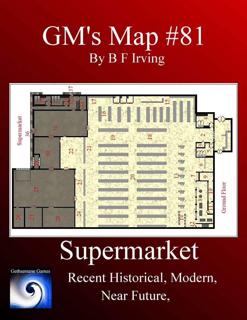 GM's Maps #81: Supermarket - Gethsemane Games | GMs Maps | DriveThruRPG