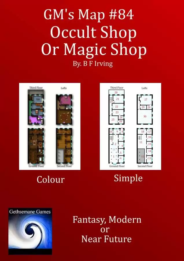 GM's Map #84: Occult Store or Magic Shop - Gethsemane Games | GMs Maps ...