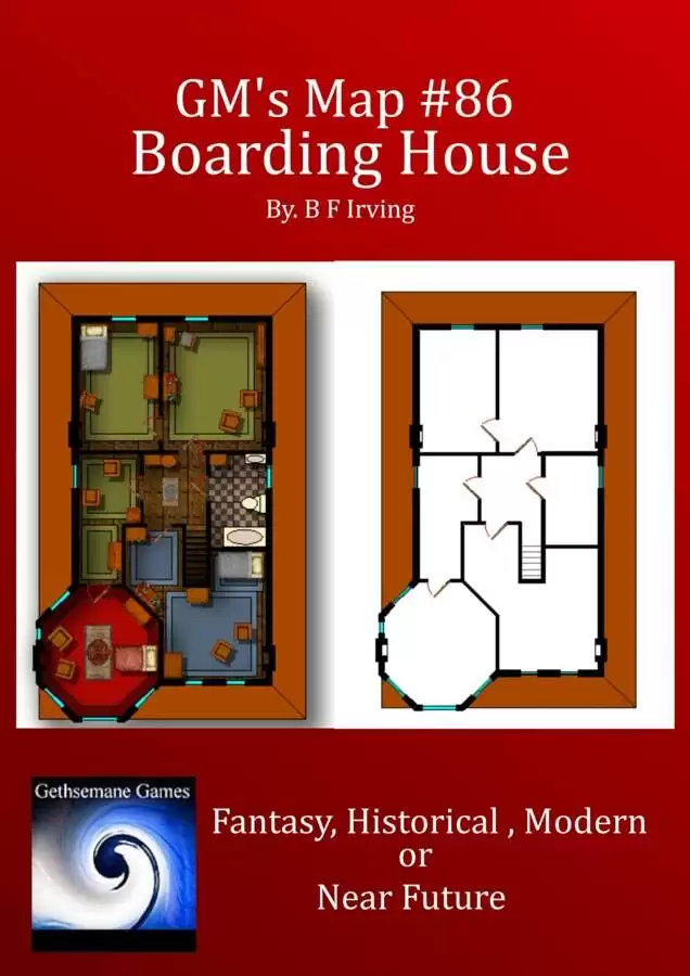 GM's Map #86: Boarding House - Gethsemane Games | GMs Maps | DriveThruRPG
