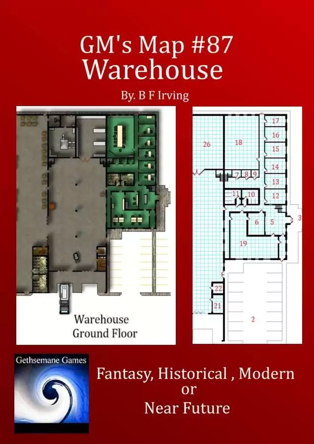 GM's Maps #87: Warehouse - Gethsemane Games | GMs Maps | DriveThruRPG