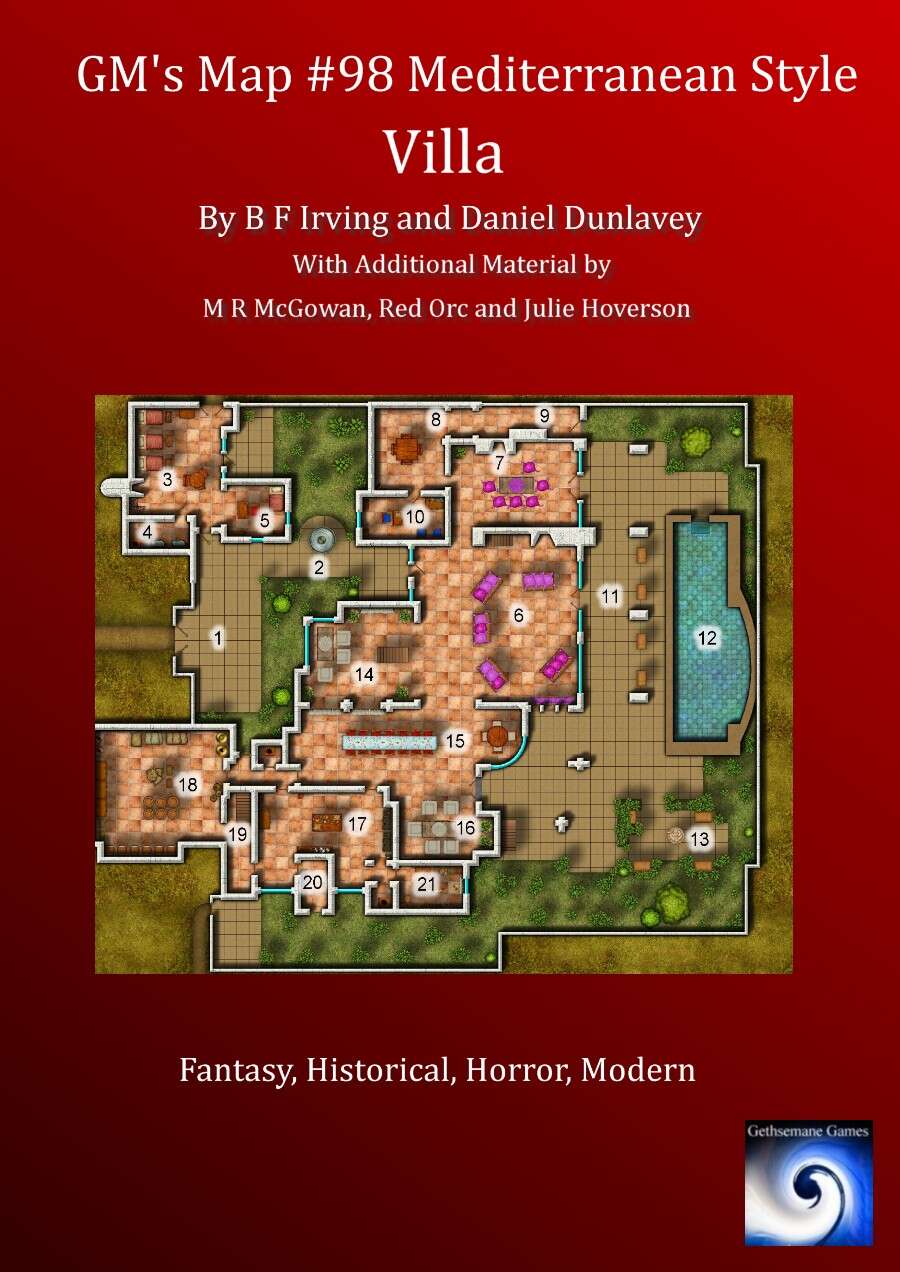 GM's Maps #98: Mediterranean Style Villa - Gethsemane Games | GMs Maps ...