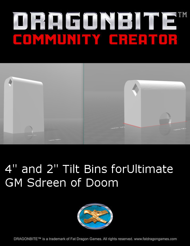 4 and 2 inch Bin with finger grab hole For ultimate GM Screen of Doom ...