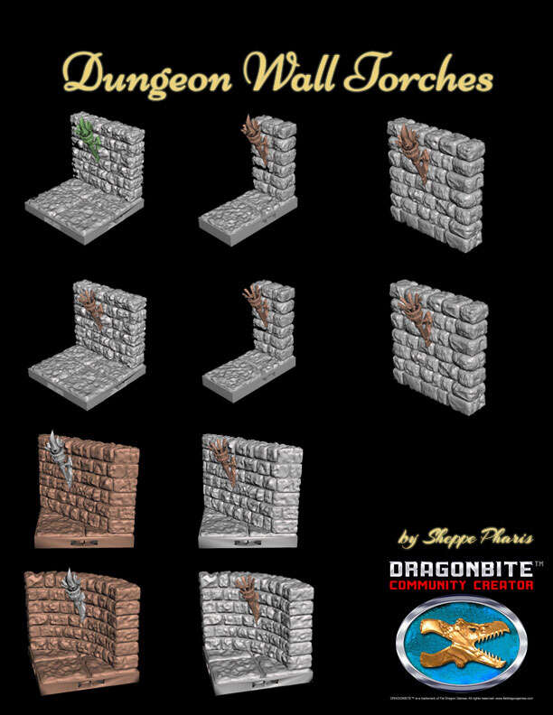 Dungeon Wall Torches - Fat Dragon Games | DragonBite | DriveThruRPG