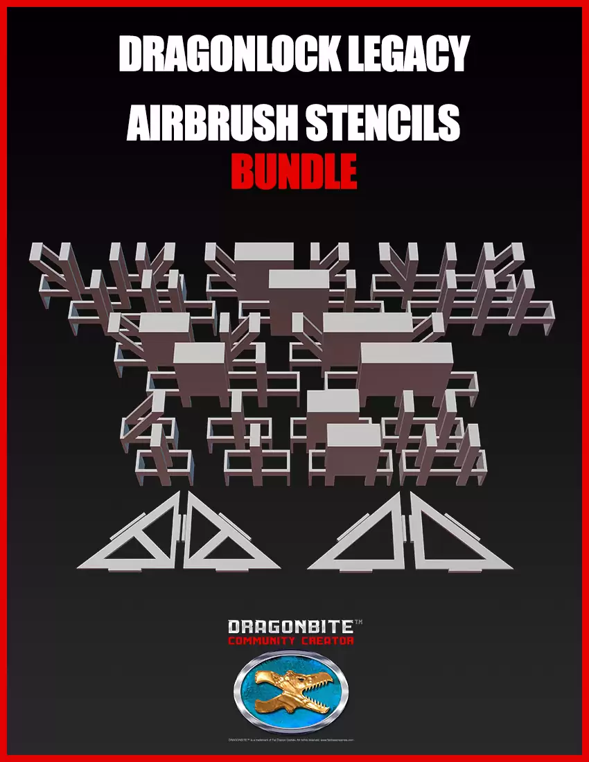 DRAGONLOCK Legacy Airbrush Stencils BUNDLE - Fat Dragon Games ...