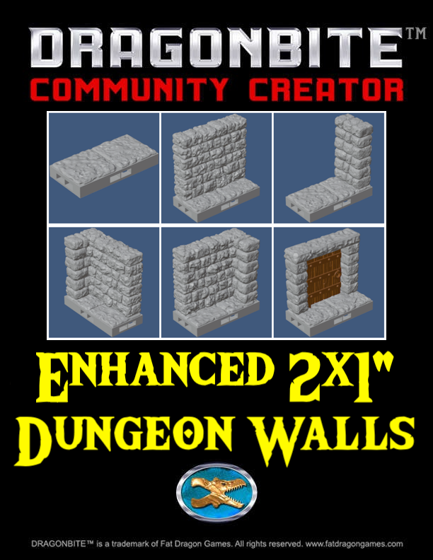 Enhanced 2x1" Dungeon Walls - Fat Dragon Games | DragonBite ...