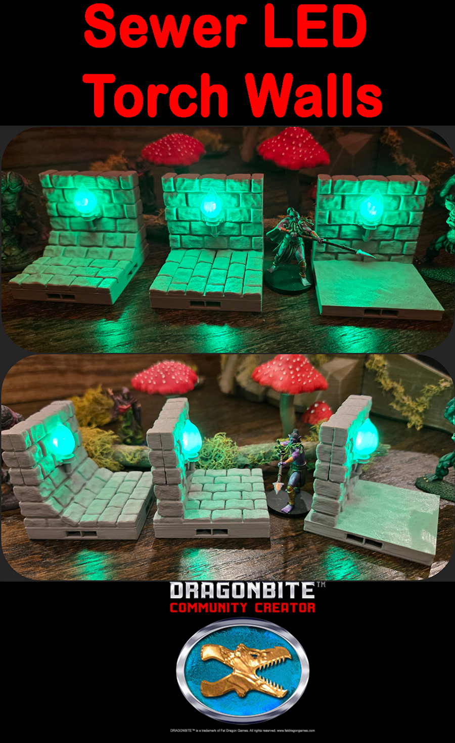 Sewer LED Torch Tiles - Fat Dragon Games | DragonBite | DriveThruRPG