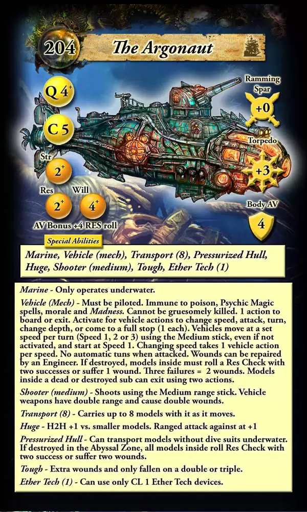 DeepWars - Submarine Game Card Template - AntiMatter Games | DriveThruRPG