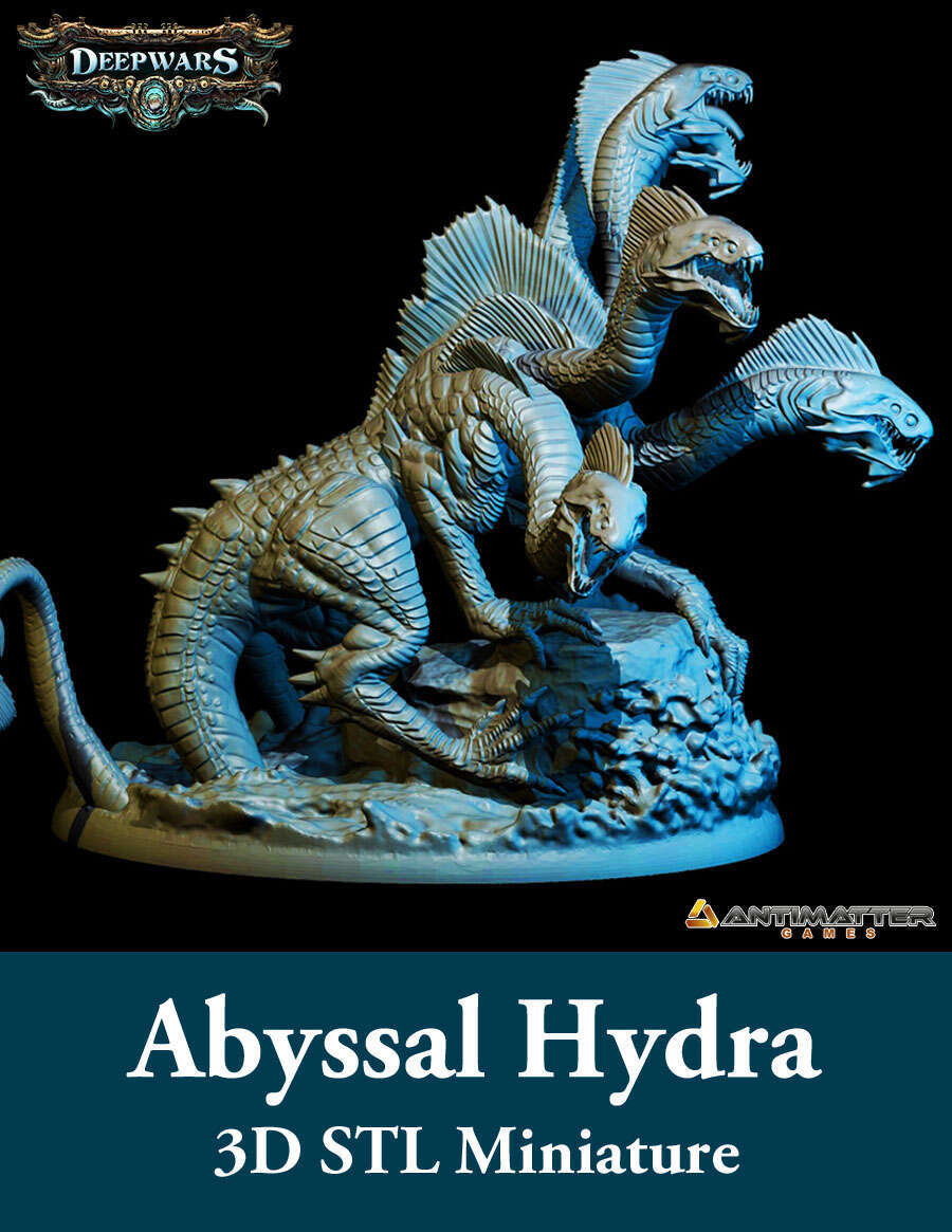 DeepWars - Abyssal Hydra STL - 3D printable miniature - AntiMatter ...
