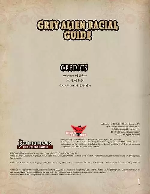 Grey Alien Racial Guide - Little Red Goblin Games | Free Products and ...