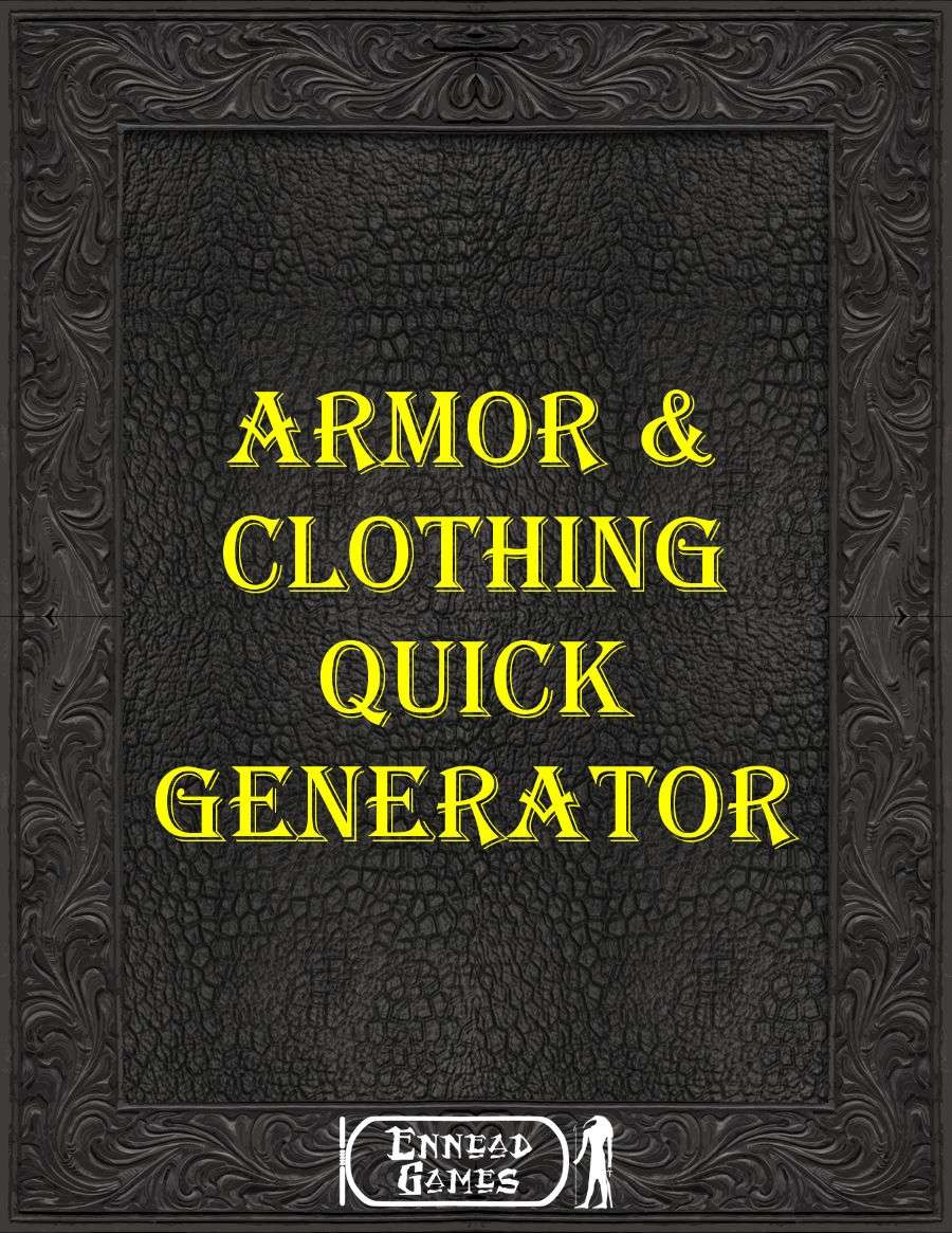 Armor & Clothing Quick Generator - Ennead Games | Quick Gens | DriveThruRPG