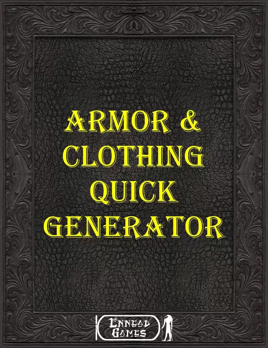 Armor & Clothing Quick Generator - Ennead Games | Quick Gens | DriveThruRPG