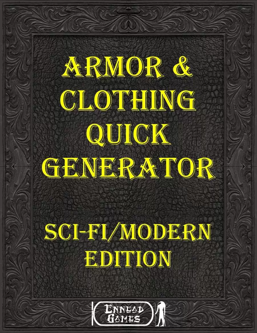Armor & Clothing Quick Generator - SciFi/Moden Edition - Ennead Games | Quick Gens Sci-Fi ...