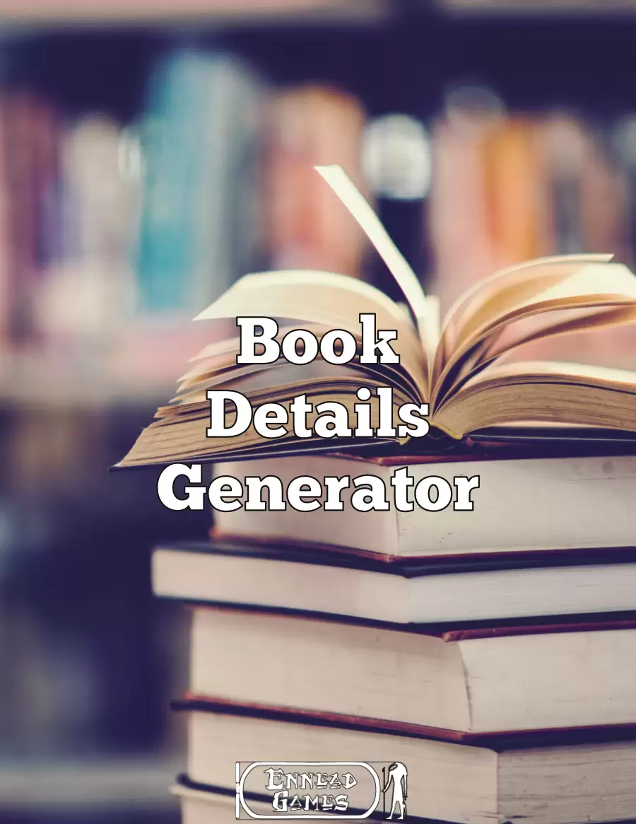 Book Details Generator - Ennead Games | Equipment Maker | DriveThruRPG