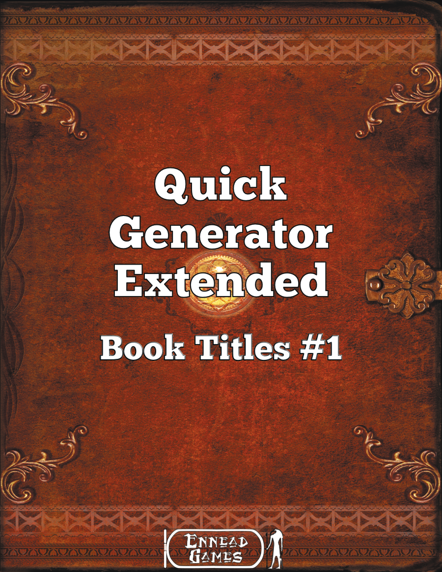 Quick Generator Extended Book Titles #1 - Ennead Games | Generators ...