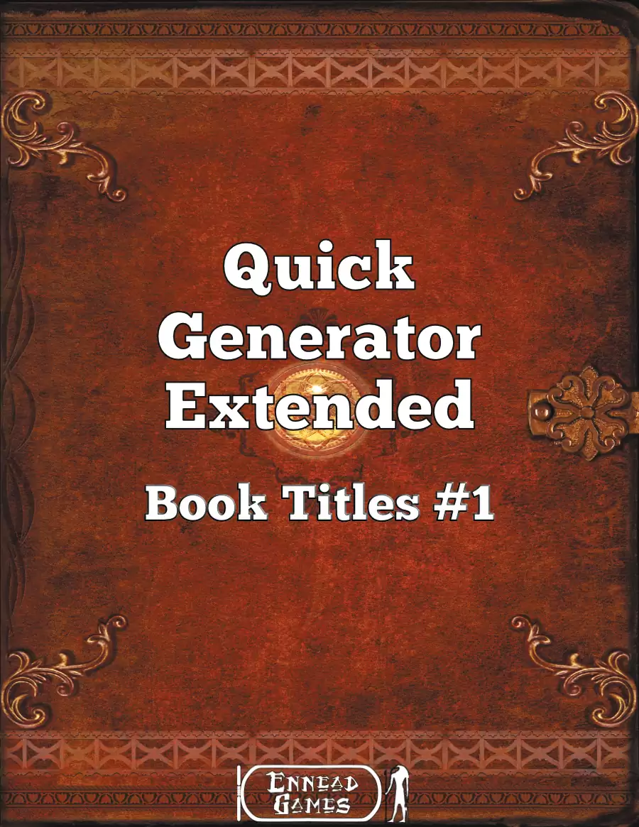 Quick Generator Extended Book Titles #1 - Ennead Games | Generators ...