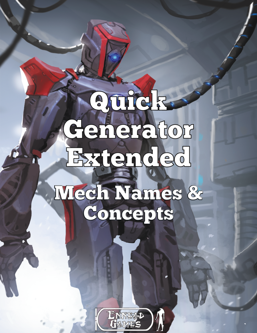 Quick Generator Extended - Mech Names & Concepts - Ennead Games | Quick ...