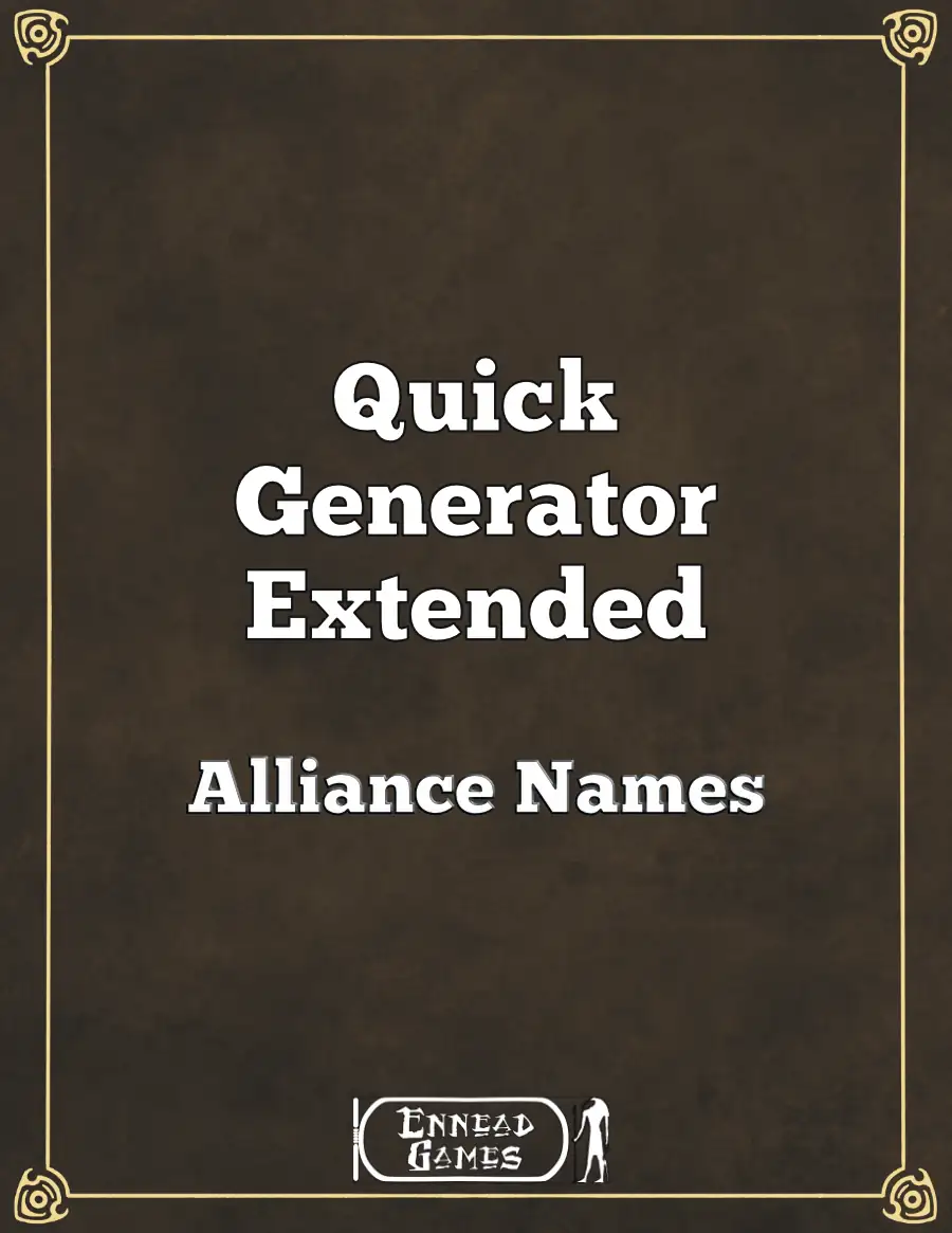 Quick Generator Extended - Alliance Names - Ennead Games | Empire Builder | Quick Gens ...