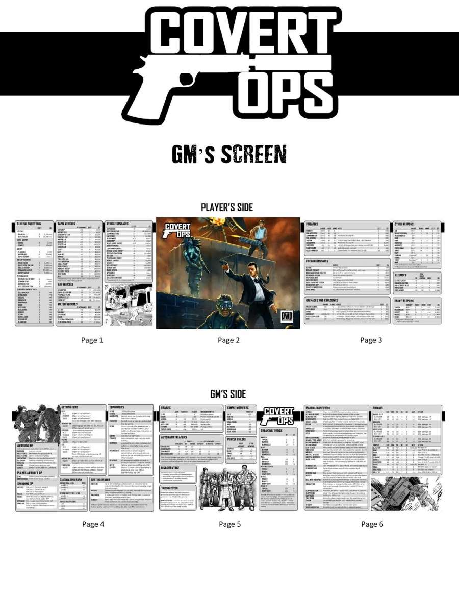 Covert Ops - GMs Screen Print & Play - DwD Studios | Covert Ops ...