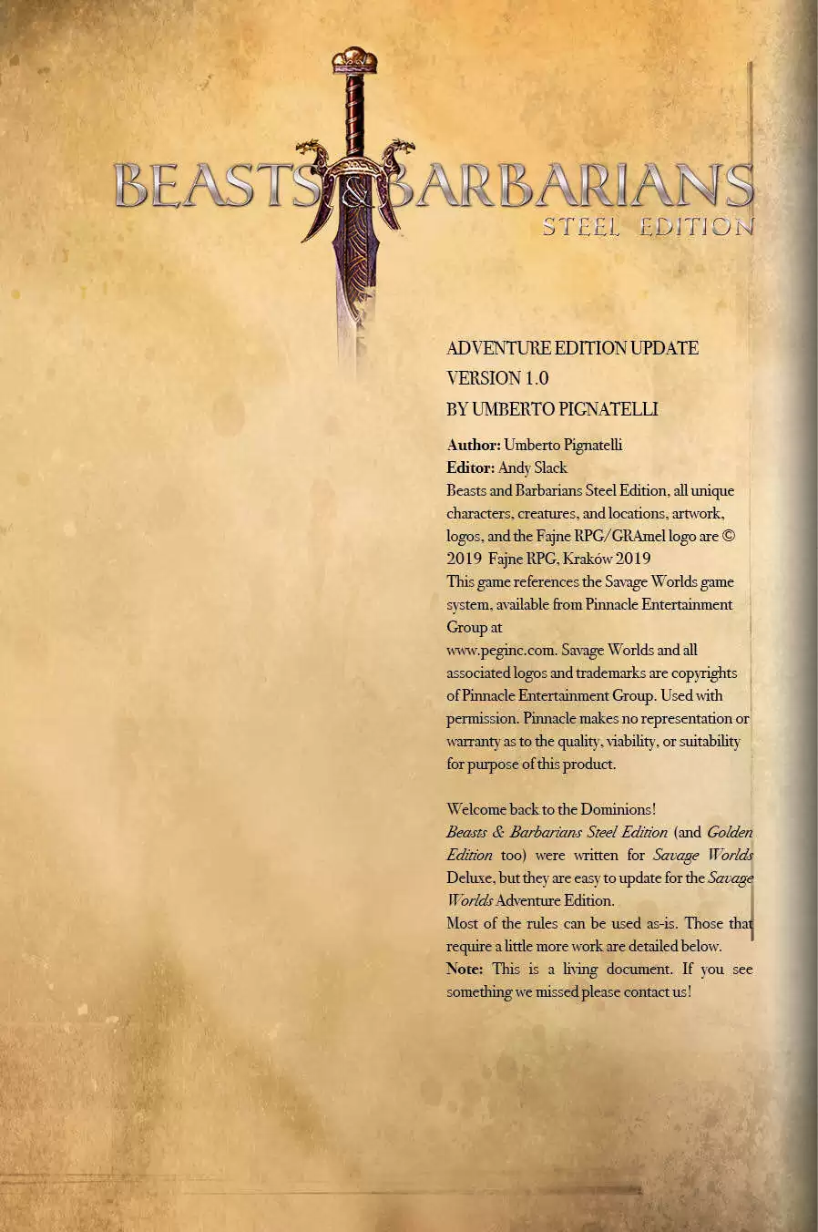 Beasts and Barbarians Adventure Edition Update - GRAmel | Beasts and Barbarians | DriveThruRPG