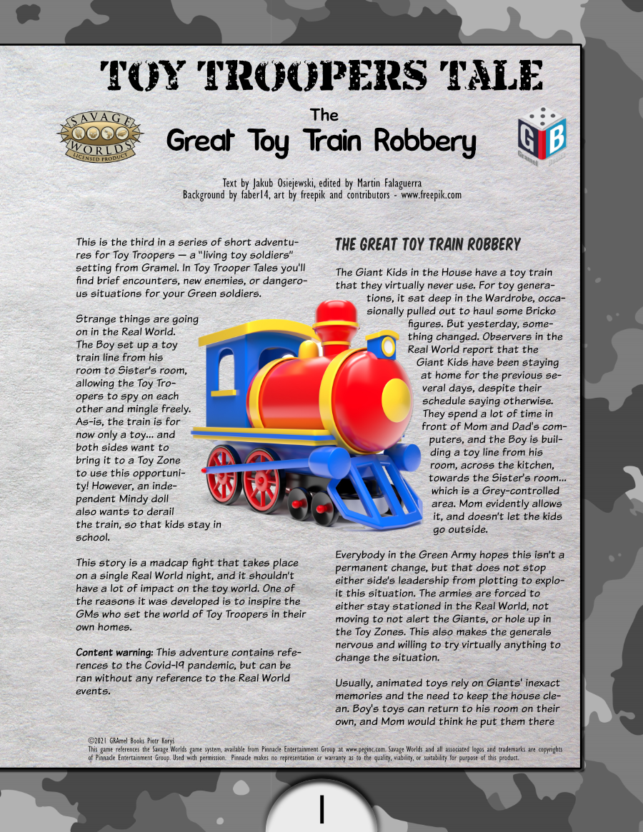Toy Troopers Tale The Great Toy Train Robbery - GRAmel | Savage Worlds ...