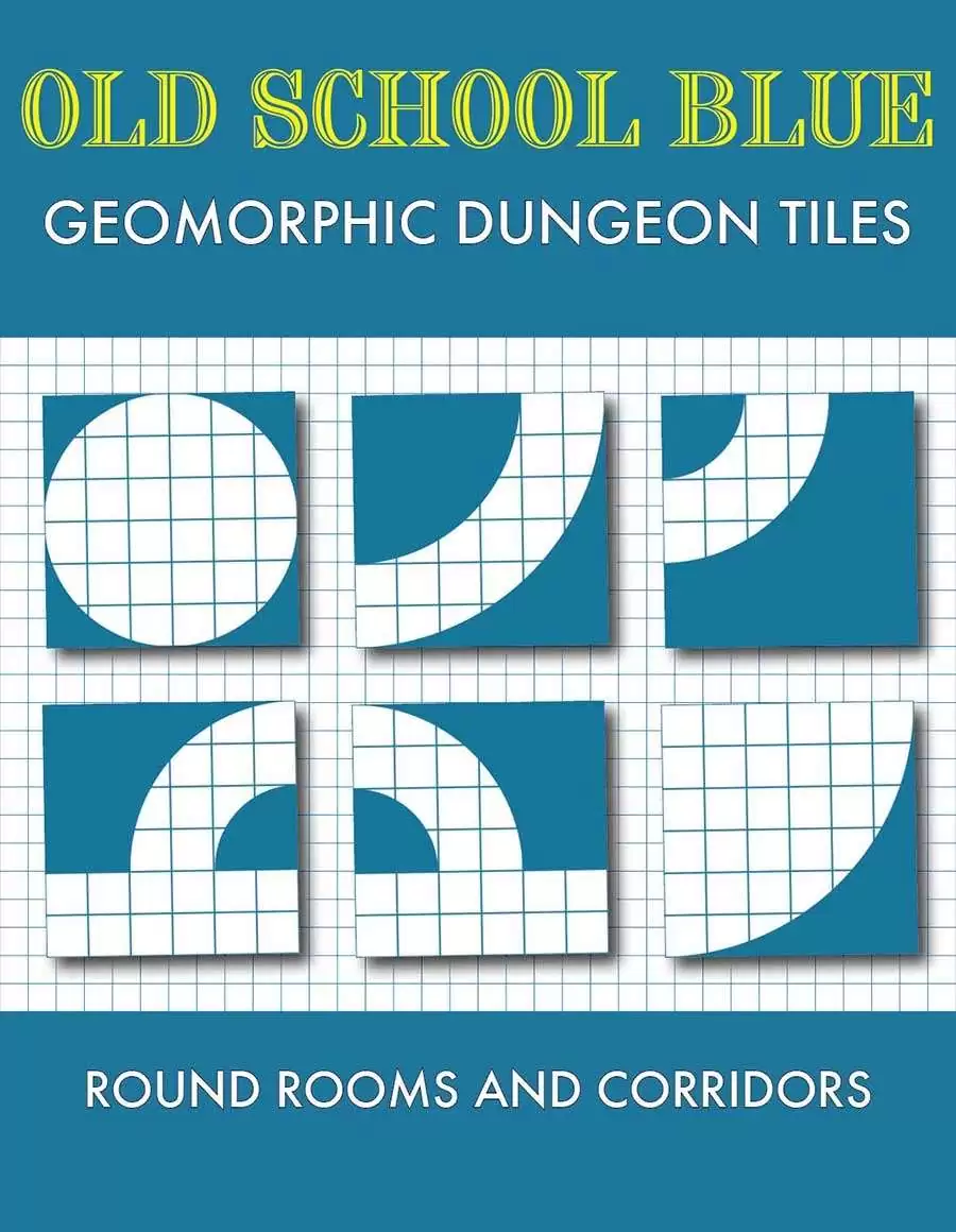 Old School Blue Geomorphic Tiles - Round - Melior Via | Maps and Tools ...