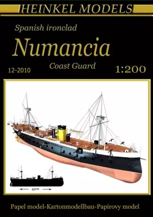 1/200 Spanish ironclad Numancia Full-hull Paper Model - Heinkel Models ...