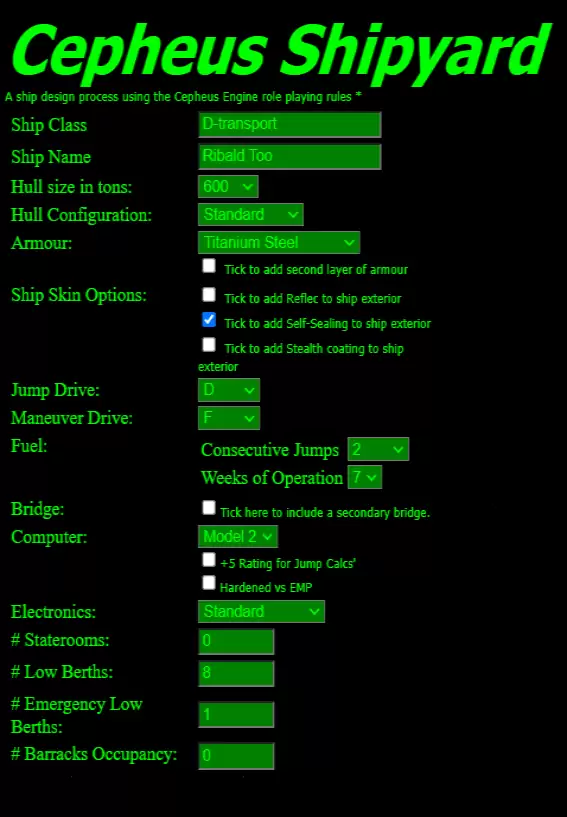 Cepheus Shipyard - Felbrigg Herriot | Traveller Cepheus Referee Tools | DriveThruRPG