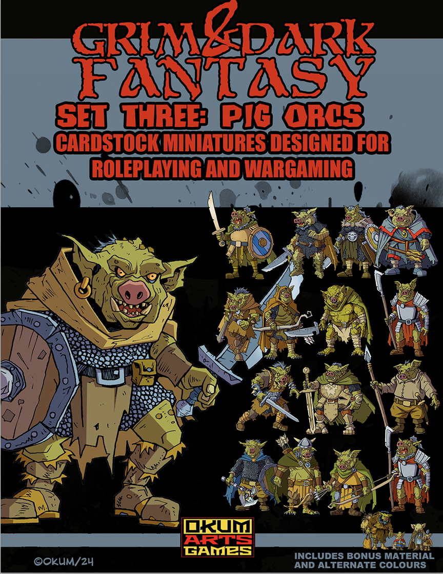 Grim and Dark Fantasy Set Three: Pig Orcs - Okumarts Games | Grimdark | DriveThruRPG