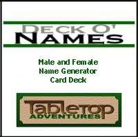 Deck O' Names Card Deck 1 - Tabletop Adventures, LLC | Deck O' Names ...