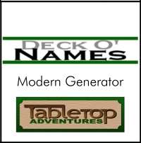 Deck O' Names - Modern Generator - Tabletop Adventures, LLC | Deck O ...