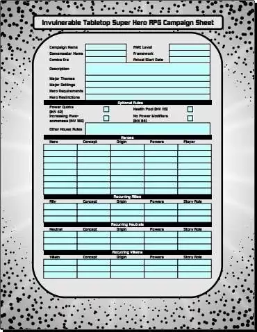 Invulnerable RPG Form-Fill Campaign Design Sheet - Imperfekt Gammes ...