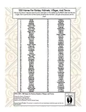 Fantasy village names store