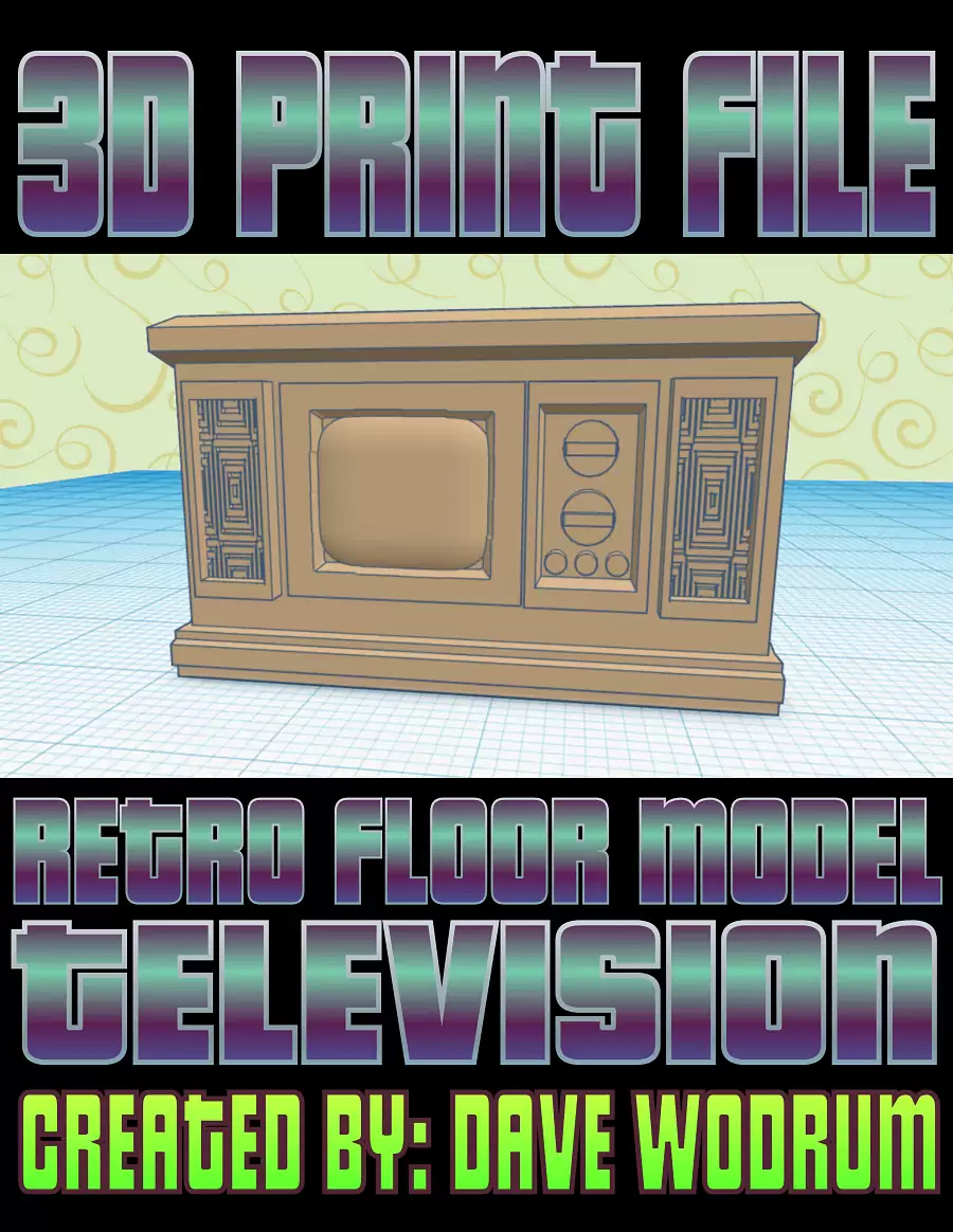 Retro Floor Model Television (3D Printing) - Fishwife Games | 3D ...
