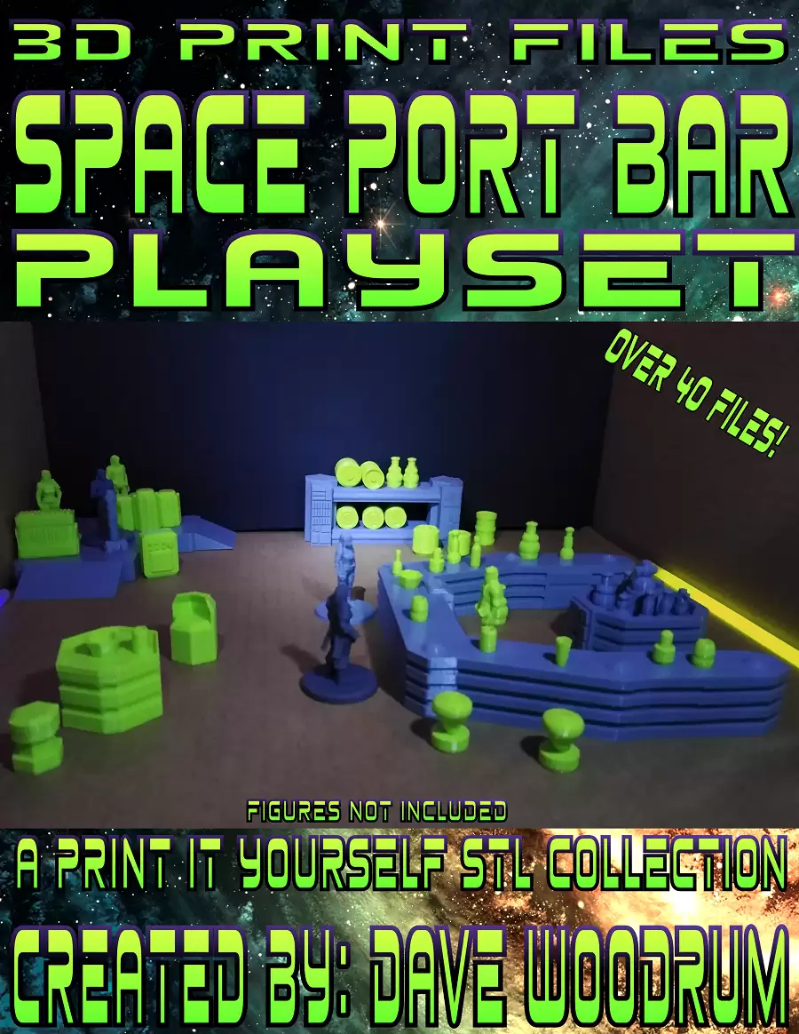 Spaceport Bar Playset (STL Files) - Fishwife Games | Space | 3D ...