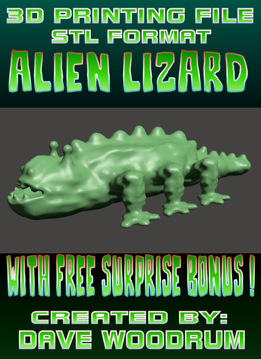 3D Print File: Alien Lizard (With Free Bonus!) - Fishwife Games ...