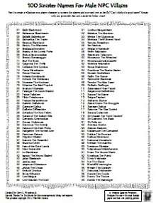 100 Sinister Names for Male NPC Villains - Fishwife Games | Fantasy ...