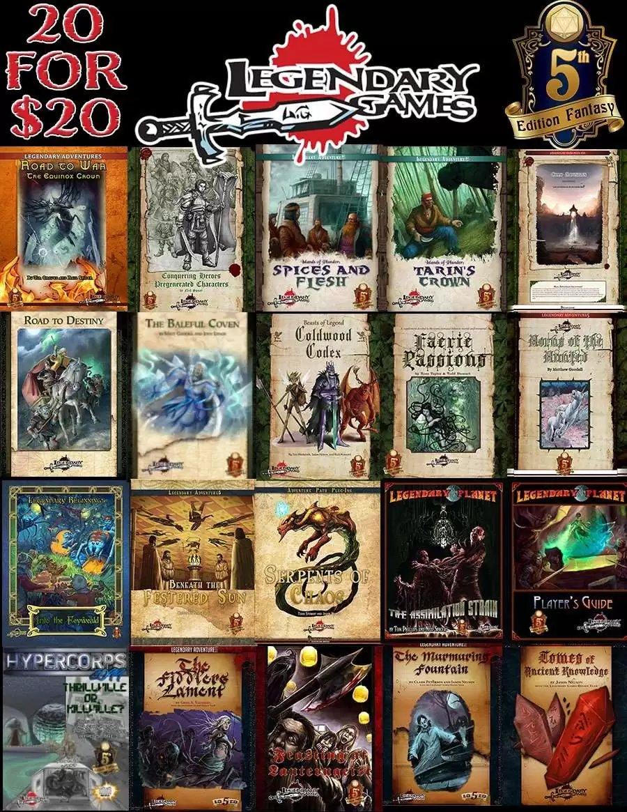 20 for 20 [BUNDLE] - Legendary Games | Gothic Plug-Ins | Kingdom-Building | Pirate Plug-Ins ...