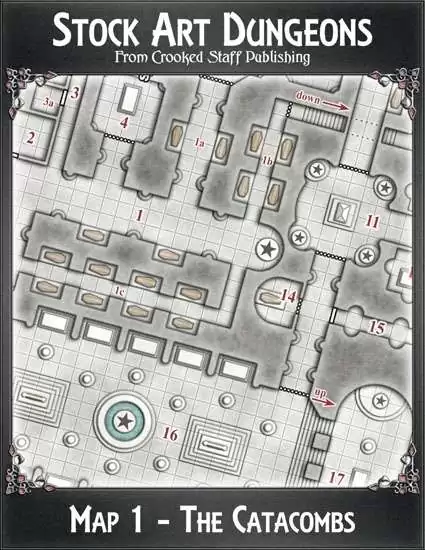 Stock Art Dungeons - Map 1 - The Catacombs - Crooked Staff Publishing ...