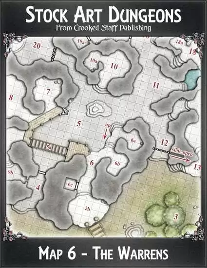 Stock Art Dungeons - Map 6 - The Warrens - Crooked Staff Publishing ...