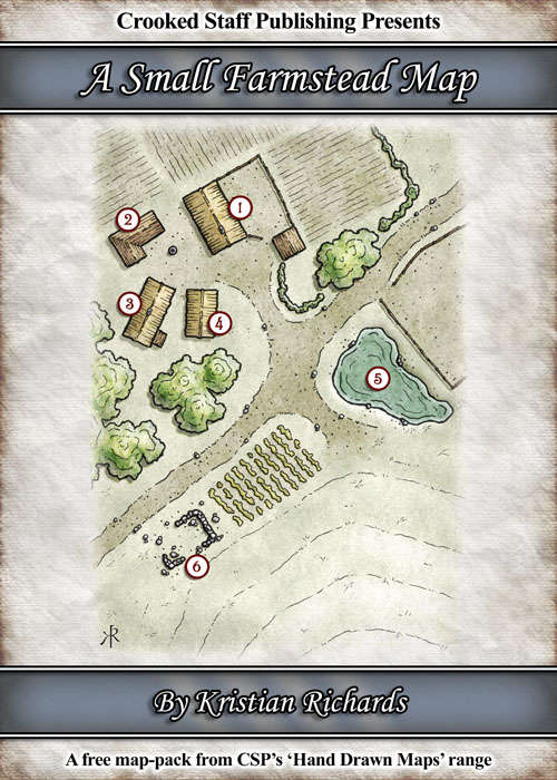 Small Farmstead Map - Crooked Staff Publishing | Hand Drawn Maps ...
